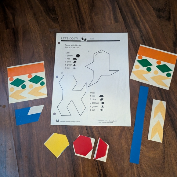 None | Other | Vintage 986 Activity Geometric Pattern Block Sheet New ...